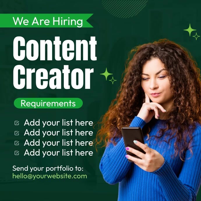 Content Creator Hiring Template | PosterMyWall