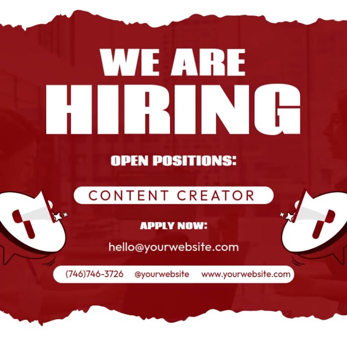 Content Creator Hiring Template | PosterMyWall