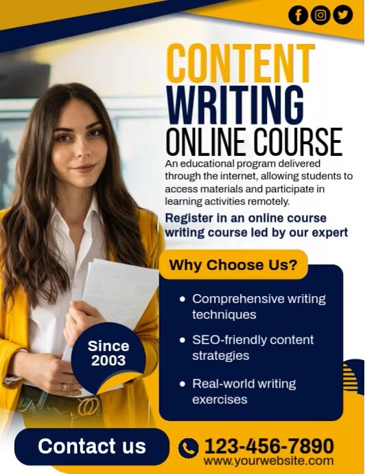 Copy of Content Writing Online Course | PosterMyWall