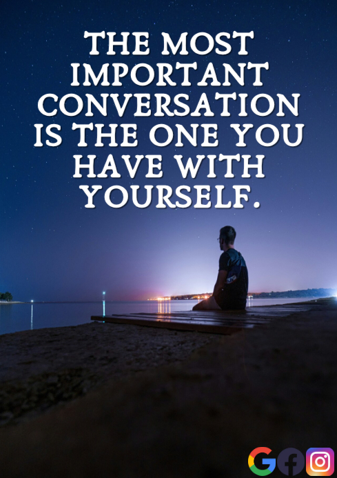 CONVERSATION AND YOURSELF QUOTE TEMPLATE | PosterMyWall