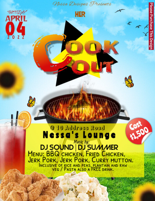 Cook Out flyer By Nessa Designs Template | PosterMyWall
