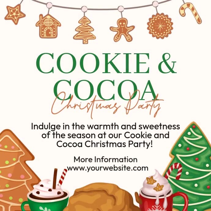 Cookie and Cocoa Christmas Party Template | PosterMyWall