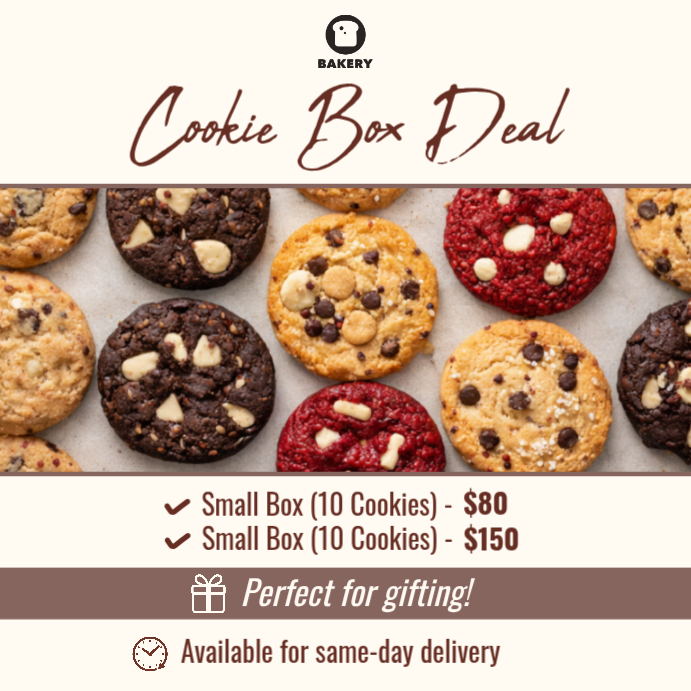 Plantilla de Cookie Box Deal Assorted Cookies Gift Box Same Day ...