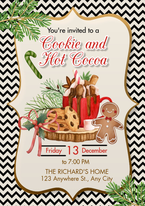 Cookies and Hot Cocoa Invitation Template | PosterMyWall
