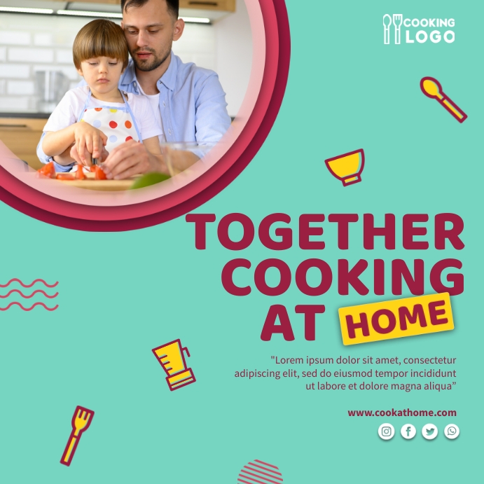 Cooking At Home Ads Template | PosterMyWall