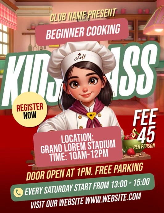 Cooking Class Template | PosterMyWall