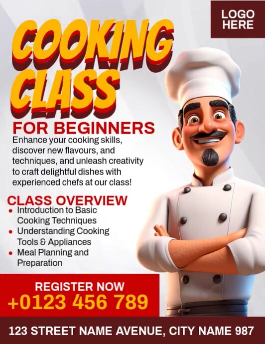 Cooking Class Template | PosterMyWall