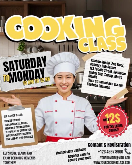 Plantilla de Cooking Class | PosterMyWall