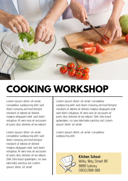 Cooking Class Flyer Marketing Course Workshop Template | PosterMyWall