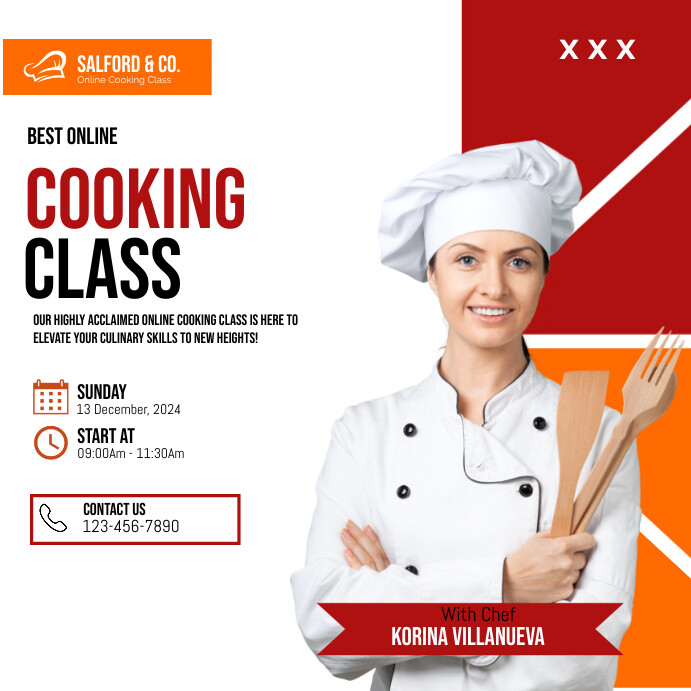 Copy of cooking class instagram post | PosterMyWall