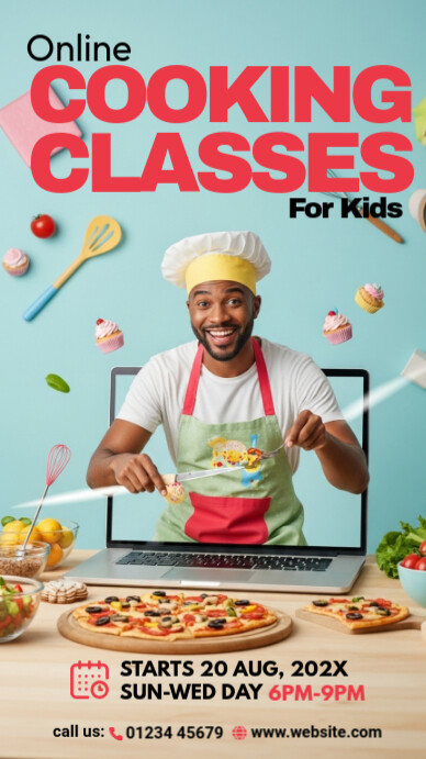 Copy of COOKING LESSON FOR KIDS | PosterMyWall