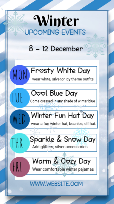 Cool & Cozy Winter Spirit Week Template | PosterMyWall