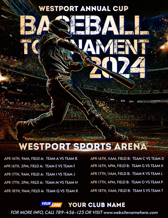 Cool Baseball Tournament Poster Template | PosterMyWall