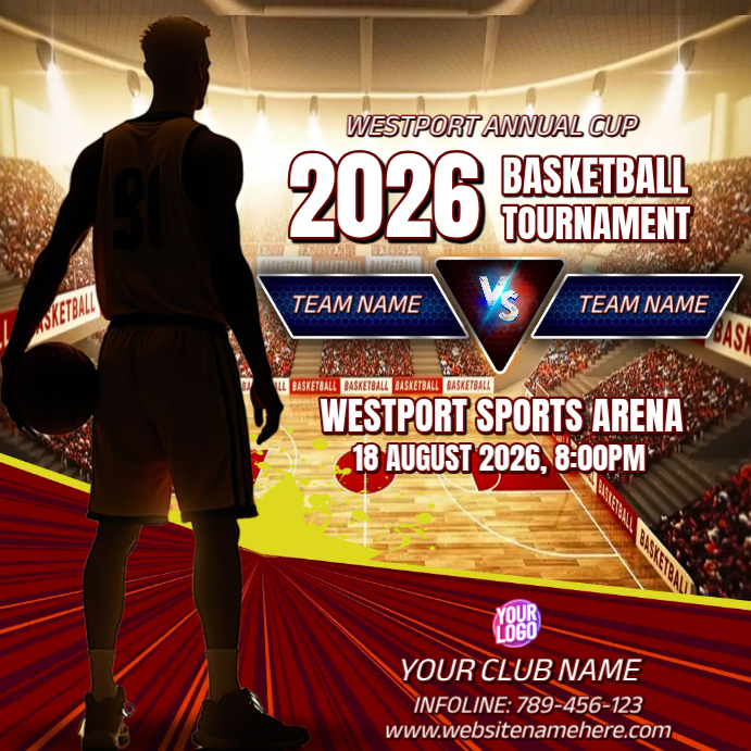 Cool Basketball Tournament Game Schedule Template | PosterMyWall