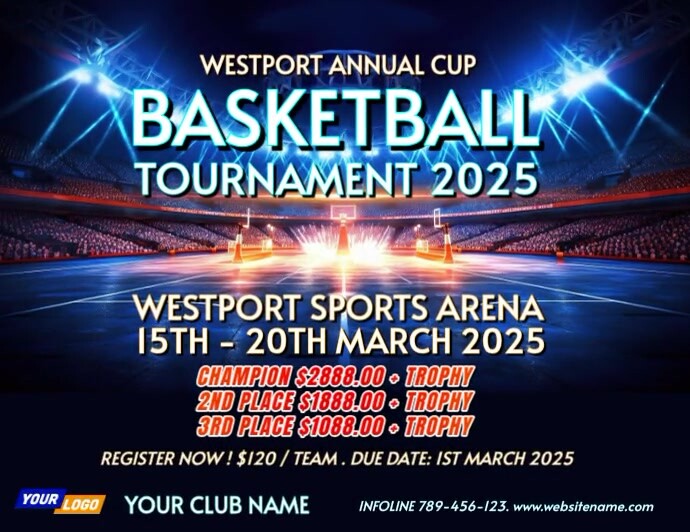 Cool Basketball Tournament Invitation Ad Template | PosterMyWall