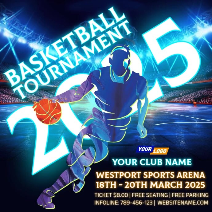 Cool Basketball Tournament Video Ad Template | PosterMyWall