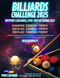 Billiards Tournament Invitation Poster Template | PosterMyWall