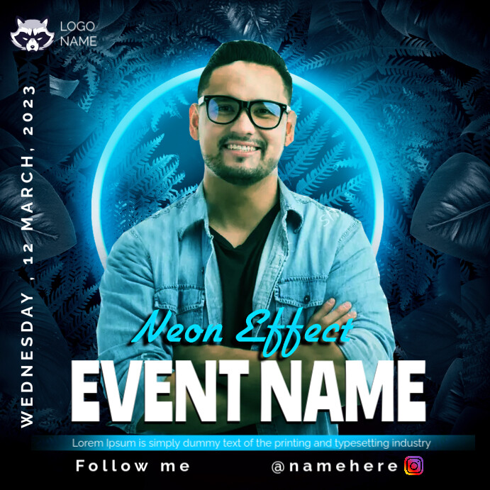 Cool Neon Instagram Promo Poster Template | PosterMyWall