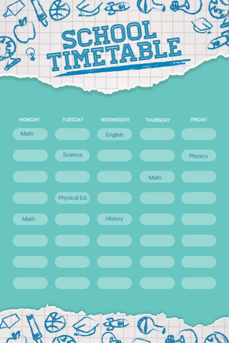 Copy of Cool School Timetable | PosterMyWall