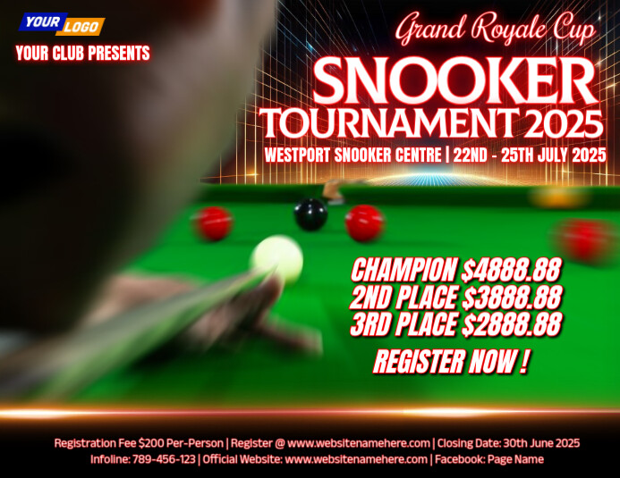 Copy of Cool Snooker Tournament Invitation Ad Flyer | PosterMyWall