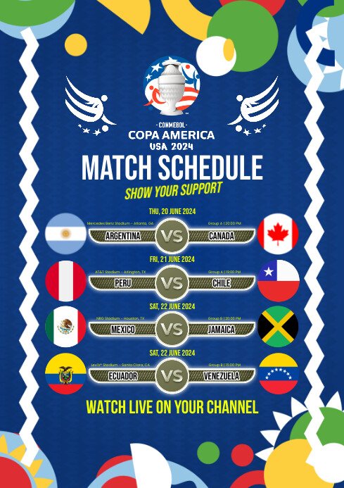 Plantilla de COPA AMERICA 2024 FIXTURE MATCH DAY | PosterMyWall