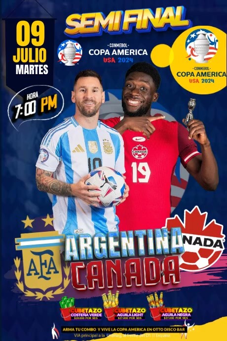 Copa America Poster Argentina Vs Canada Póst Template | PosterMyWall