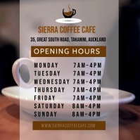 Cafe hours of operation video Template | PosterMyWall