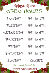Business Opening Hours Poster Template | PosterMyWall