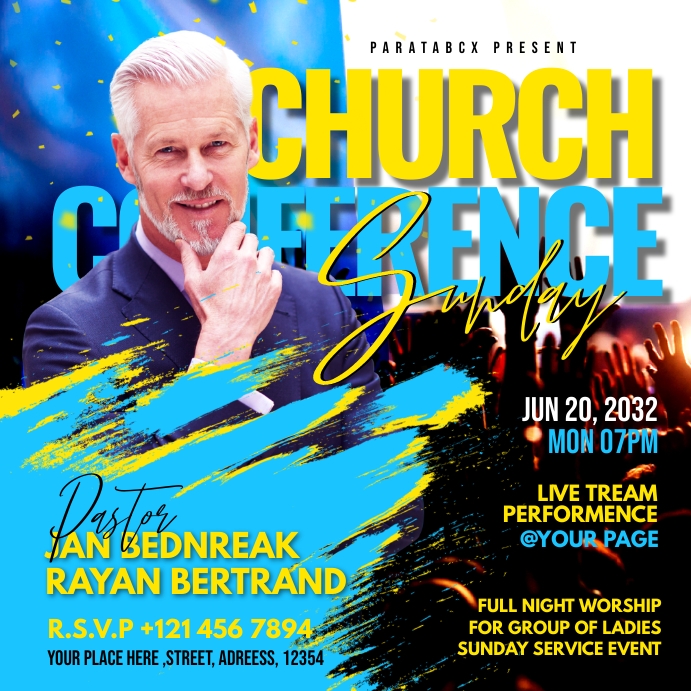 Church Conference Social Media ad Template | PosterMyWall