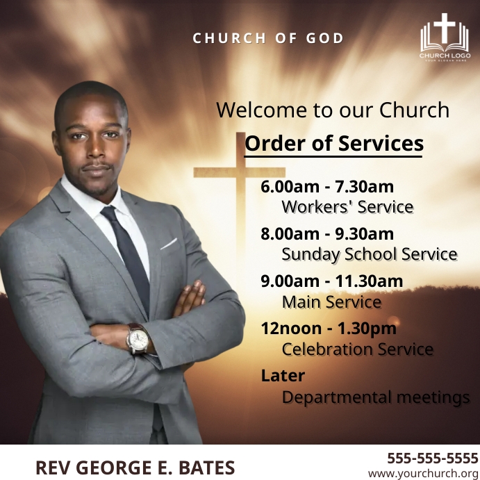 CHURCH Order of services Post 5 Template | PosterMyWall