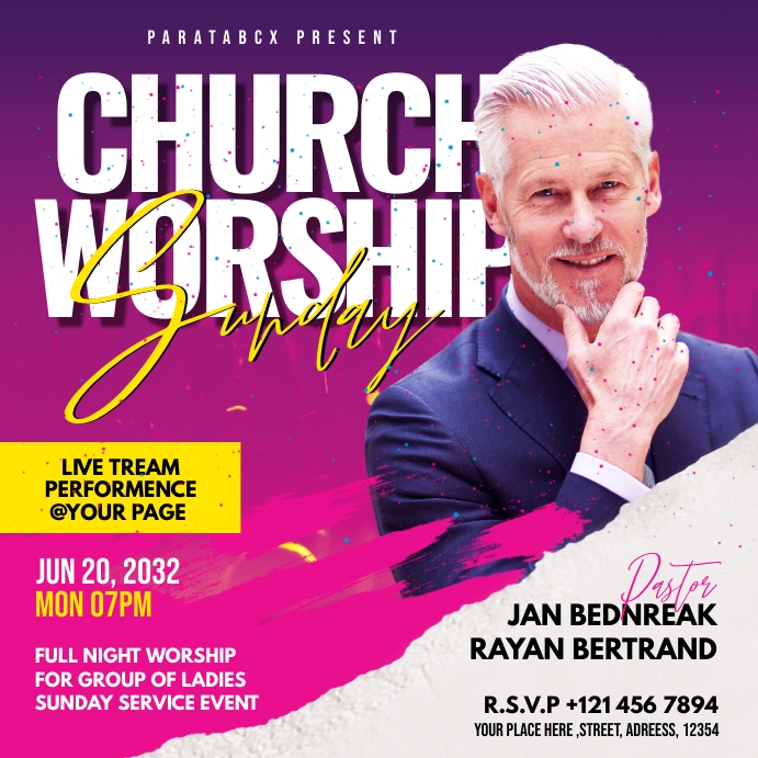 Church worship Social media ad Template | PosterMyWall