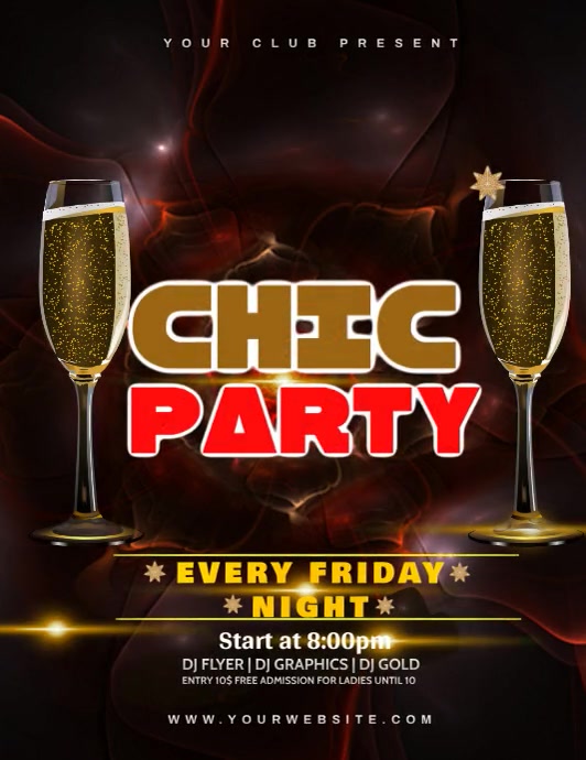 CHIC PARTY Flyer & Poster Template | PosterMyWall