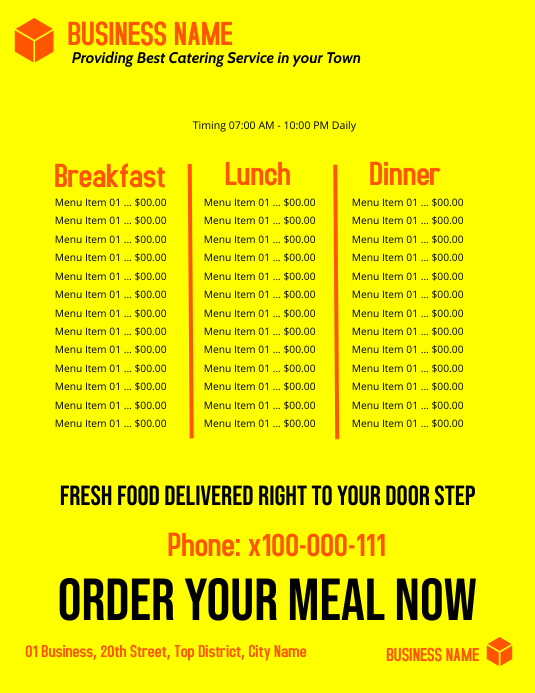 Copy of Copy of Copy of Copy of menu1 | PosterMyWall