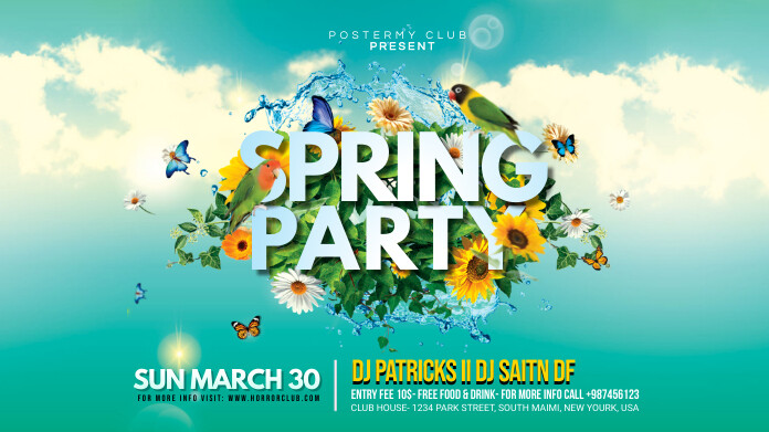 Spring Party banner Template | PosterMyWall