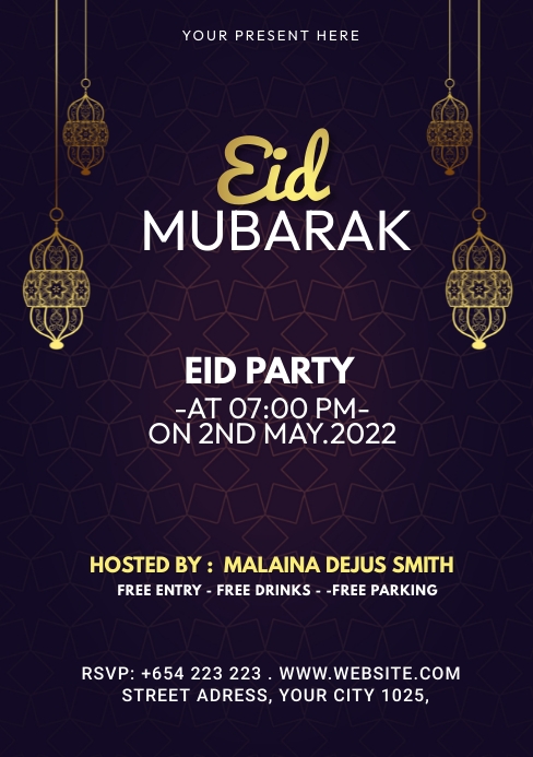 Eid Party flyer Template | PosterMyWall