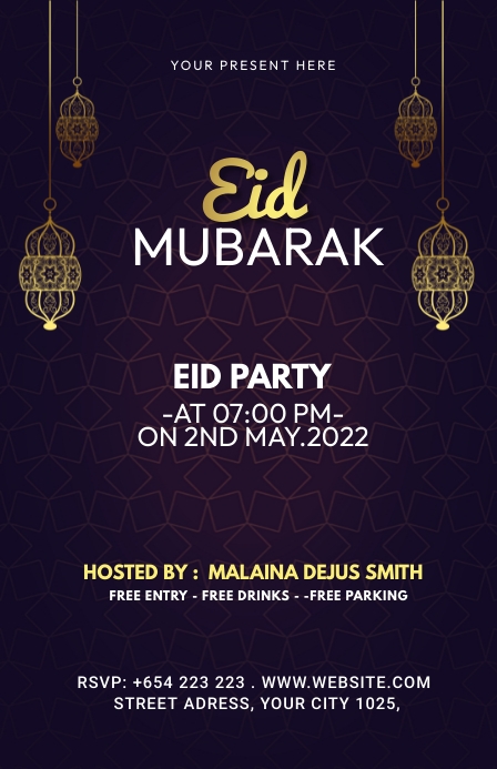Eid Party flyer Template | PosterMyWall