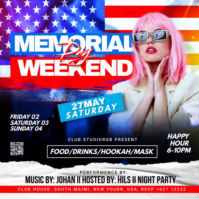 Memorial Day Weekend Party Fl Template | PosterMyWall
