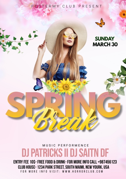 Spring Break Party Flyer Template Postermywall