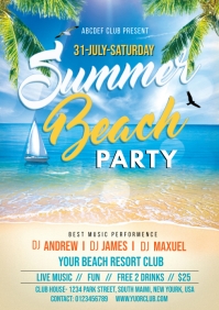 Summer Beach Party ad Template | PosterMyWall