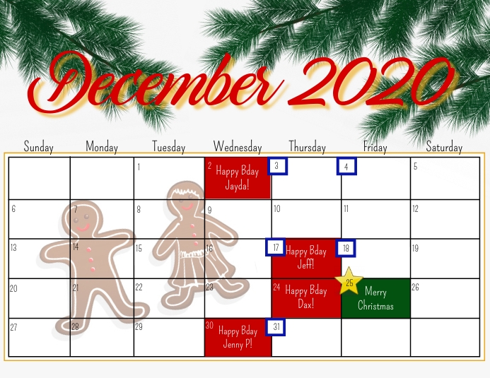 Copy of Copy of Decembercalendar | PosterMyWall