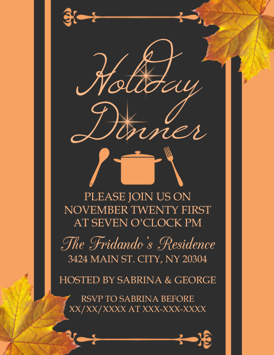 Dinner Template | PosterMyWall