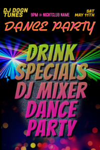 Dance Party Club Poster Template | PosterMyWall