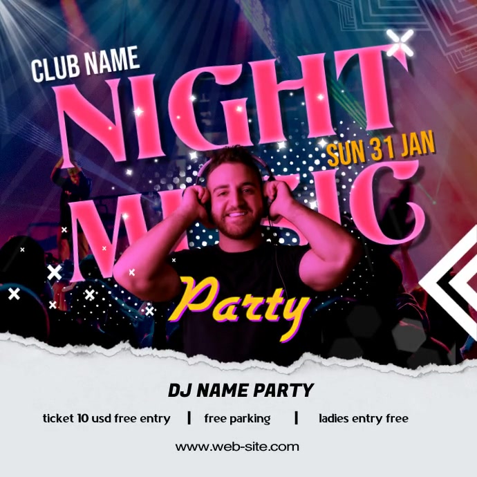 dj party by postermywall Template | PosterMyWall