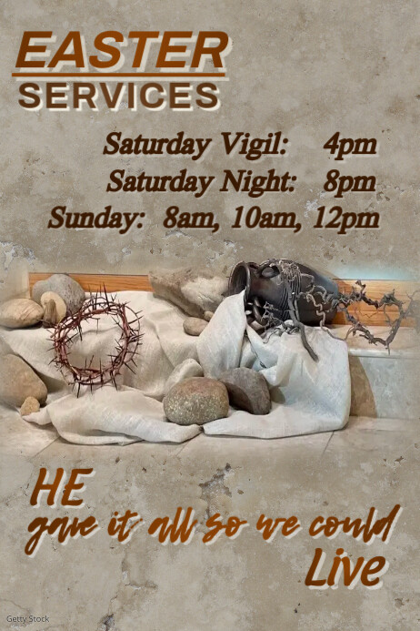 Plantilla de Copy of Easter Services | PosterMyWall
