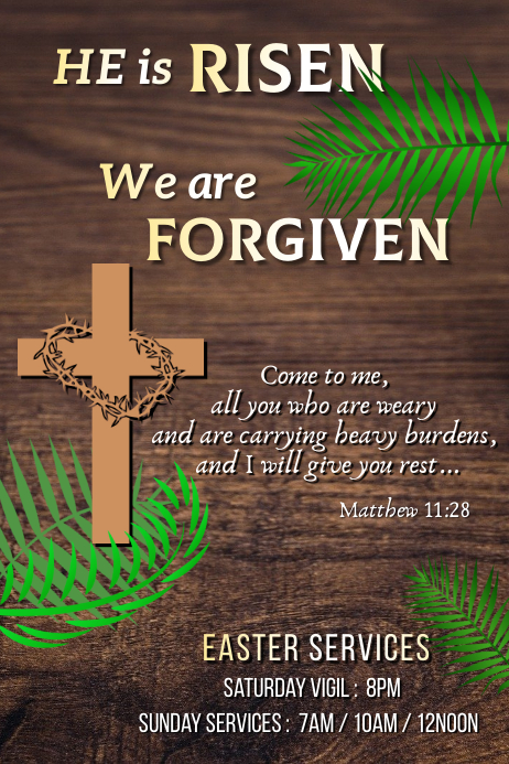 Easter Services Template | PosterMyWall