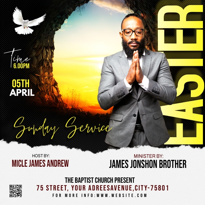 Easter Sunday Service Flyer Template | PosterMyWall
