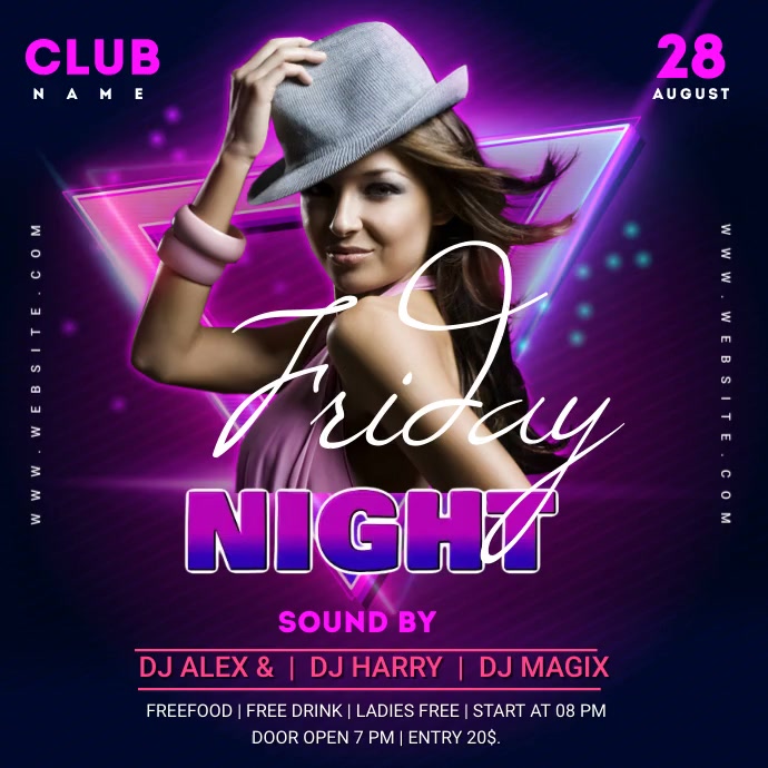 Friday night club party Template | PosterMyWall