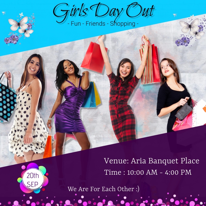 Girls Day Out, Girl's Girls' Template | PosterMyWall