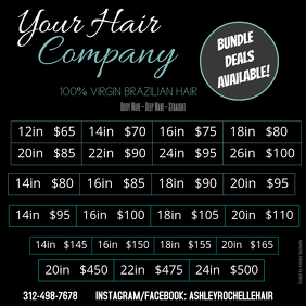 Hair Price List Template | PosterMyWall