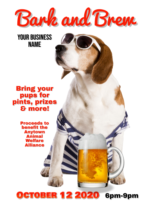 Bark and Brews Yappy Hour Pet Event Flyer Template | PosterMyWall
